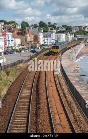 Dawlish seafront with railway line Stock Photo - Alamy