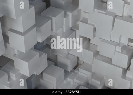 The room made of cubes, in three-dimensional space, 3d rendering. Computer digital drawing Stock ...