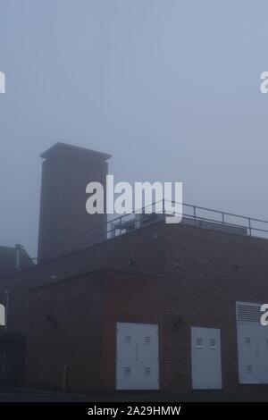 Exeter and Devon Crematorium Building. UK. On a Misty Winters Day Stock ...
