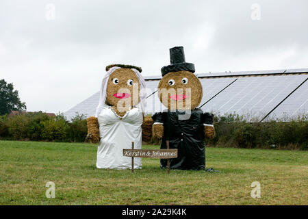 Just married puppets lovely background high quality prints Stock Photo ...