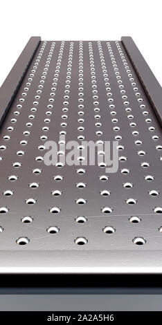 A regular roller ball conveyor system on an isolated white studio ...