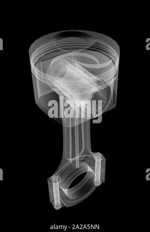 Piston X-Ray style. Isolated on black background. 3D illustration Stock ...