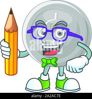 Geek silver coin character mascot in cartoon Stock Vector Image & Art ...