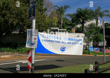 IEC banner outside Lynwood Catholic Church, IEC Pretoria voting station ...