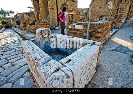 Water well in ancient Roman city of Butrint UNESCO World Heritage Stock ...