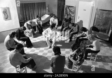 A doctor performs autogenic training, a procedure developed by the ...