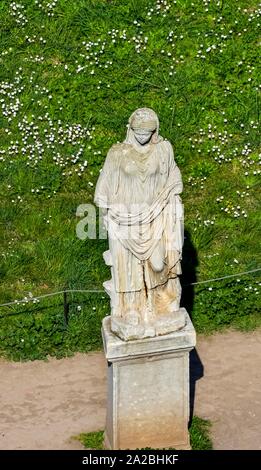 Vesta, Roman virgin goddess of the hearth, full length, statue Stock ...