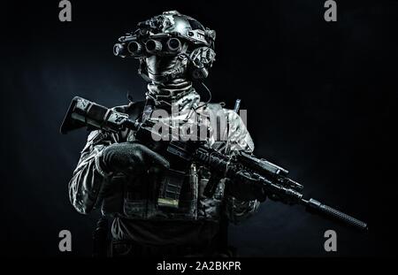 The view through night vision goggles of a UH-60 Black Hawk helicopter ...