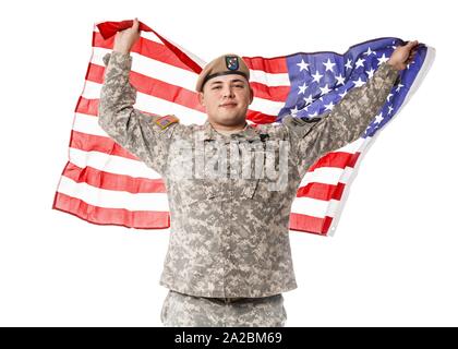Army uniform tan beret isolated Stock Photo - Alamy