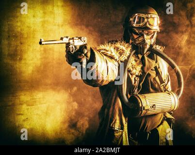 Futuristic Nazi soldier with Luger pistol Stock Photo - Alamy