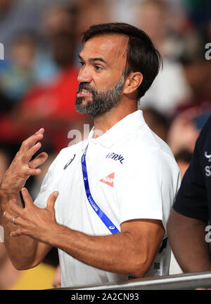 Bertrand VALCIN coach of Katarina JOHNSON-THOMPSON of GBR during the ...