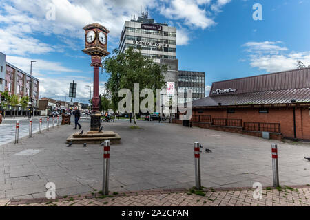 Clock in High Street, Birmingham city centre, UK Stock Photo - Alamy