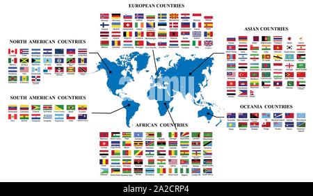 world map and flags of the world Stock Photo - Alamy