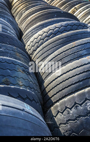 automotive and commercial tires used worn damaged for recycling waste ...