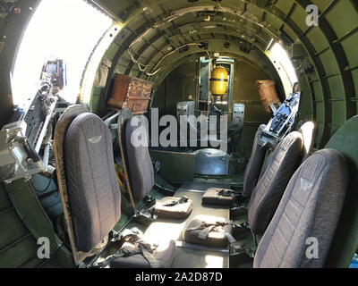 Rear part of the fuselage of a passenger plane about to land at an ...
