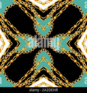 Abstract geometric background, seamless ornaments blue, green and ...