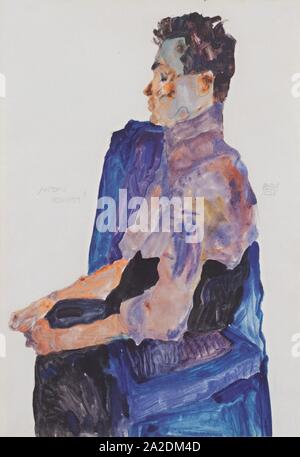 'Bildnis Anton Peschka' by Egon Schiele, painted in 1911, is a portrait ...