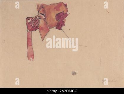 Egon Schiele Gerti Schiele mit Haarmasche 1910 Stock Photo - Alamy