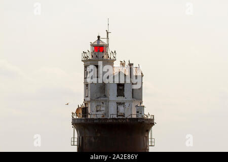The Fourteen Foot Bank Lighthouse in the Delaware Bay was the first ...