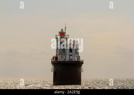 The Fourteen Foot Bank Lighthouse in the Delaware Bay was the first ...