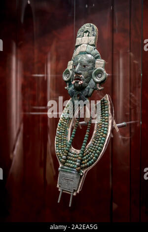 Mayan jade death face mask of king Pakal, Palenque, Mexico Stock Photo ...