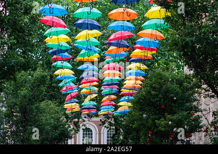 Hundreds of colourful umbrellas in Liverpool city centre, known as the ...