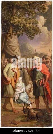 Elias van Nijmegen, Laban with Jacob, wallpaper painting painting linen ...