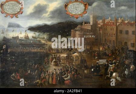 'Embarco moriscos en el Grao de Valencia' depicts the expulsion of the ...