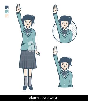 anime girl waving hand Stock Vector Image & Art - Alamy