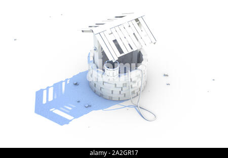 Wishing well isolated on a white background Stock Photo - Alamy