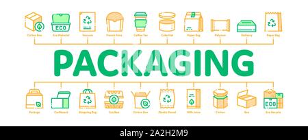 Packaging Minimal Infographic Banner Vector Stock Vector Image & Art ...