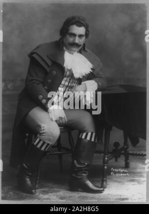 A full-length portrait of Enrico Caruso, the renowned Italian opera ...