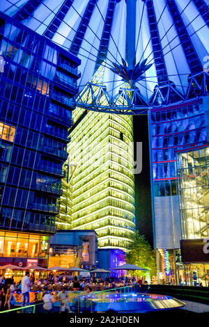 Sony Centre in Berlin at night Stock Photo - Alamy