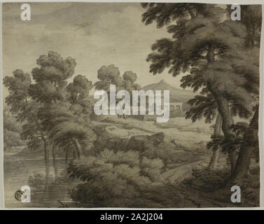 Nicolas Poussin - Landscape with a Castle Stock Photo - Alamy
