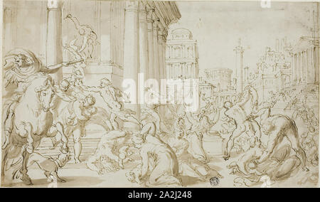 School of Nicolas Poussin. Massacre of the Innocents (recto); Figure ...
