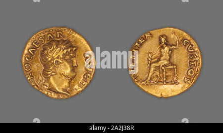 This gold aureus coin of Emperor Nero depicts his likeness and ...