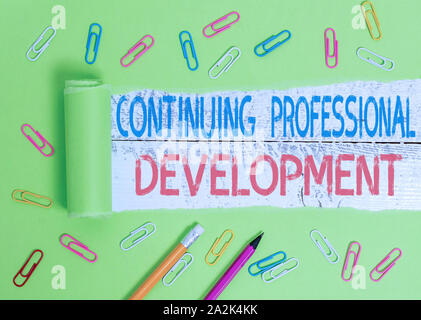 Conceptual hand writing showing Continuing Professional Development ...