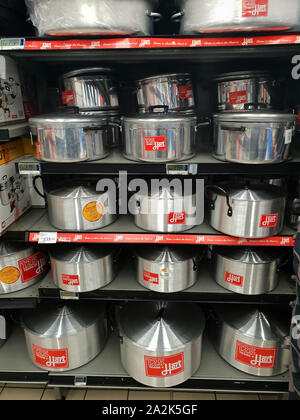 Stainless steel cookware aisle in a Pick n Pay supermarket, South ...