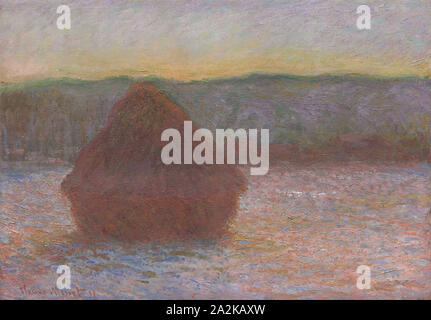 Stack of Wheat (Thaw, Sunset) (1890) Painting by Claude Monet - Very ...