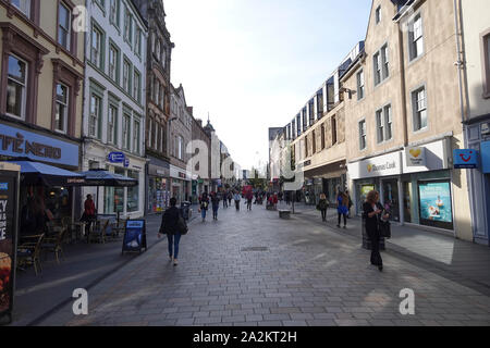 Perth High Street town center typical buildings Perthshire Scotland UK ...
