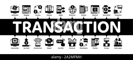 Online Transactions Minimal Infographic Banner Vector Stock Vector ...