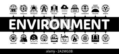 Environmental Problems Minimal Infographic Banner Vector Stock Vector ...