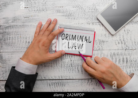 Handwriting text writing Criminal Law. Conceptual photo legal system ...