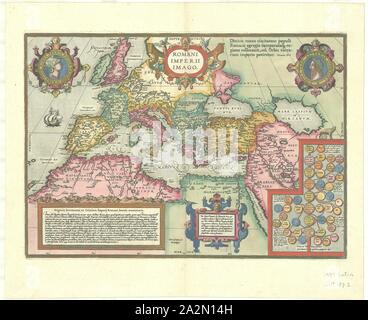 Map, Romani Imperii imago, Abraham Ortelius (1527-1598), Copperplate ...