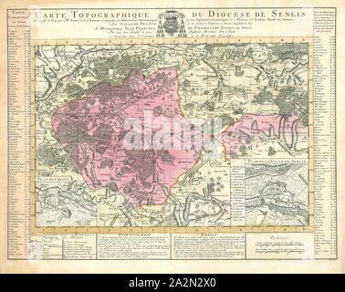 Carte topographique du Diocese de Sens divisé en ses cinq Archidiaconés ...