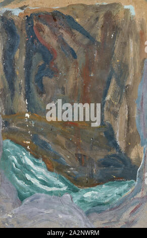 Surf on rock, oil on cardboard, 26.5 x 41 cm, Ernst Schiess, Basel 1872 ...