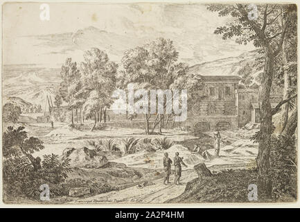 Jean-Francois Millet (1642-1679) - Roman landscape with finding of ...