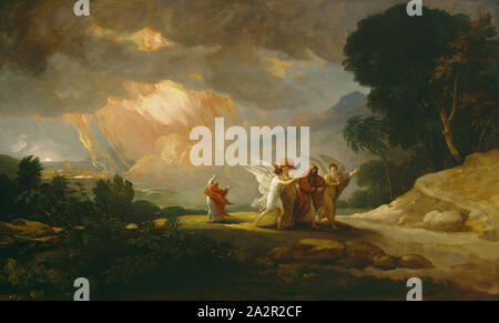 Benjamin West - Lot Fleeing from Sodom Stock Photo - Alamy
