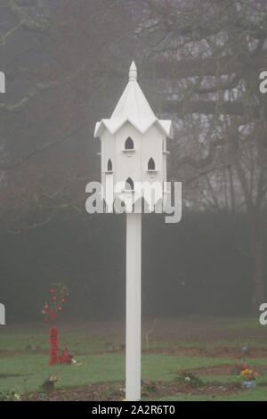 White Elegant Wooden Dove House on Exeter Crematorium Memorial Garden ...