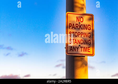 Warning signs for motorists No stopping except buses Stock Photo - Alamy